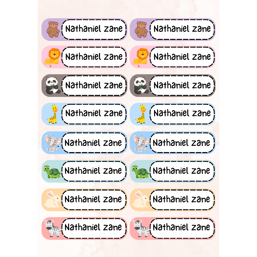 Custom Character Mini School Name Label Sticker | Shopee Malaysia