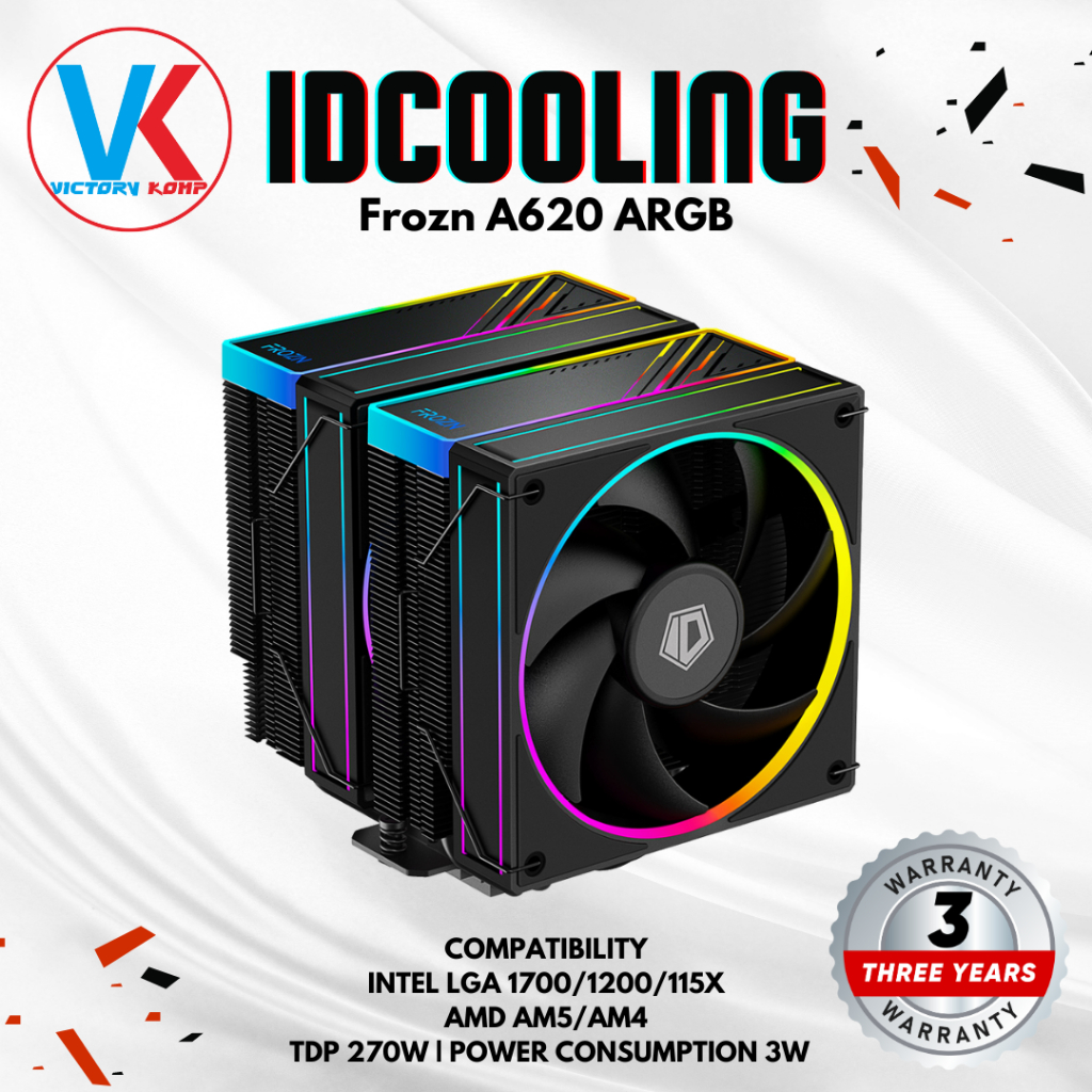 Id-cooling FROZN A620 ARGB CPU Cooler Dual Tower 6 Heatpipe Intel AMD ...