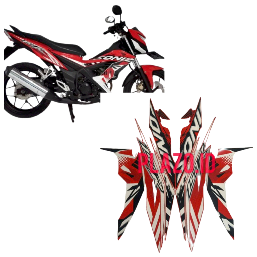 MERAH PUTIH Sticker striping lis les body motor honda sonic 150r 2017 ...
