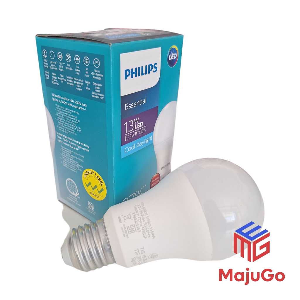 Philips ESSENTIAL COOL DAYLIGHT LED BULB LIGHT 13 WATT | Shopee Malaysia