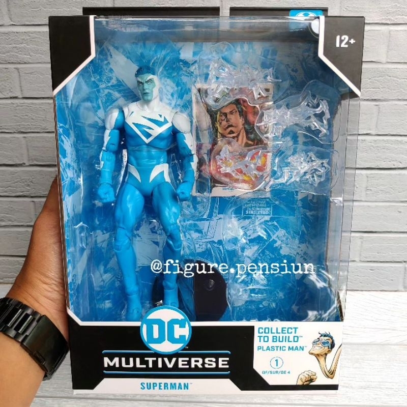 Dc MULTIVERSE MCFARLANE JLA SUPERMAN BLUE ELECTRIC BUILD PLASTIC MAN ...