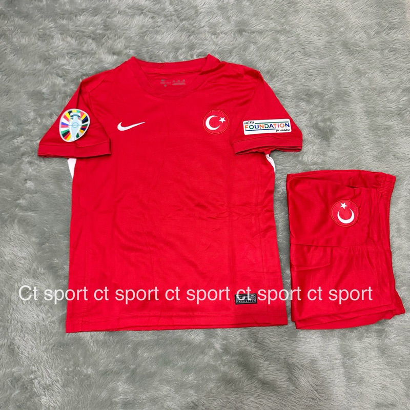 MERAH Full PATCH euro jersey kids Turkey home euro 2024 import go ...