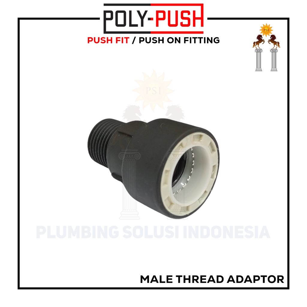 Poly Push Fitting HDPE Male Thread Adapter Sok Outer Push Fit / Push On ...