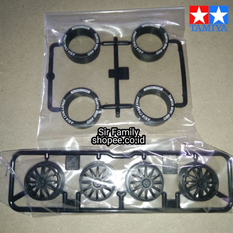 Original Tamiya Mini 4WD _ Tamiya Super Hard Tire+Asian Challenge Rims ...