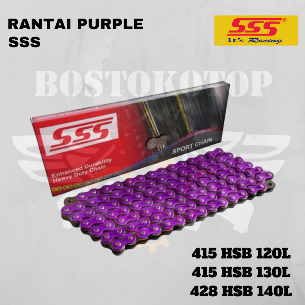 UNGU SSS Daily Racing Purple Chain Chain Chain HSB 415 428 120L 130L ...