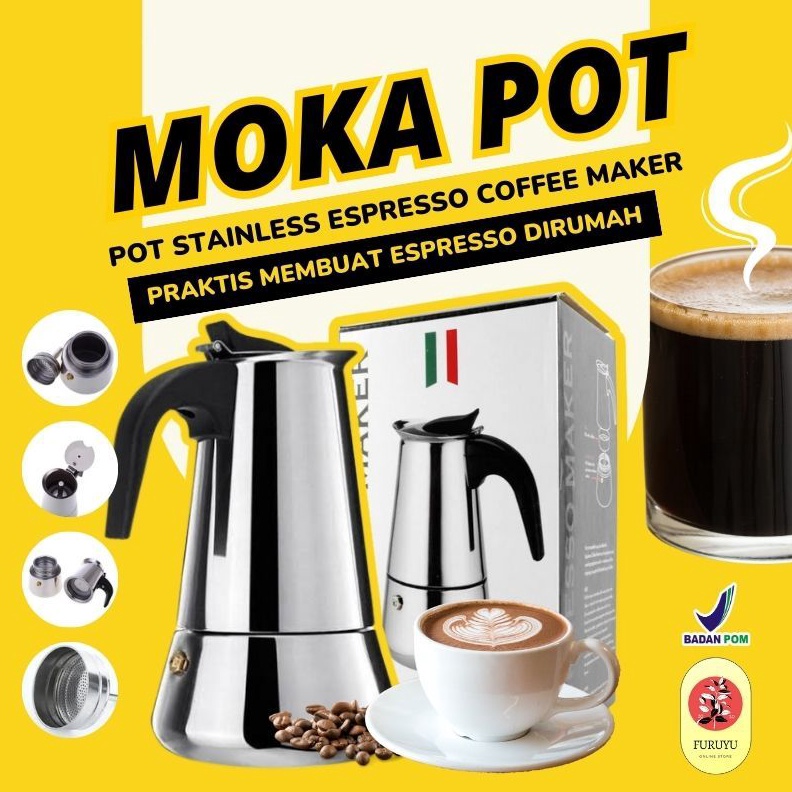MESIN Espresso Coffee MakerT Moka Pot Cofee Coffee Maker 3mL 6cup b Z4V5 | Shopee Malaysia