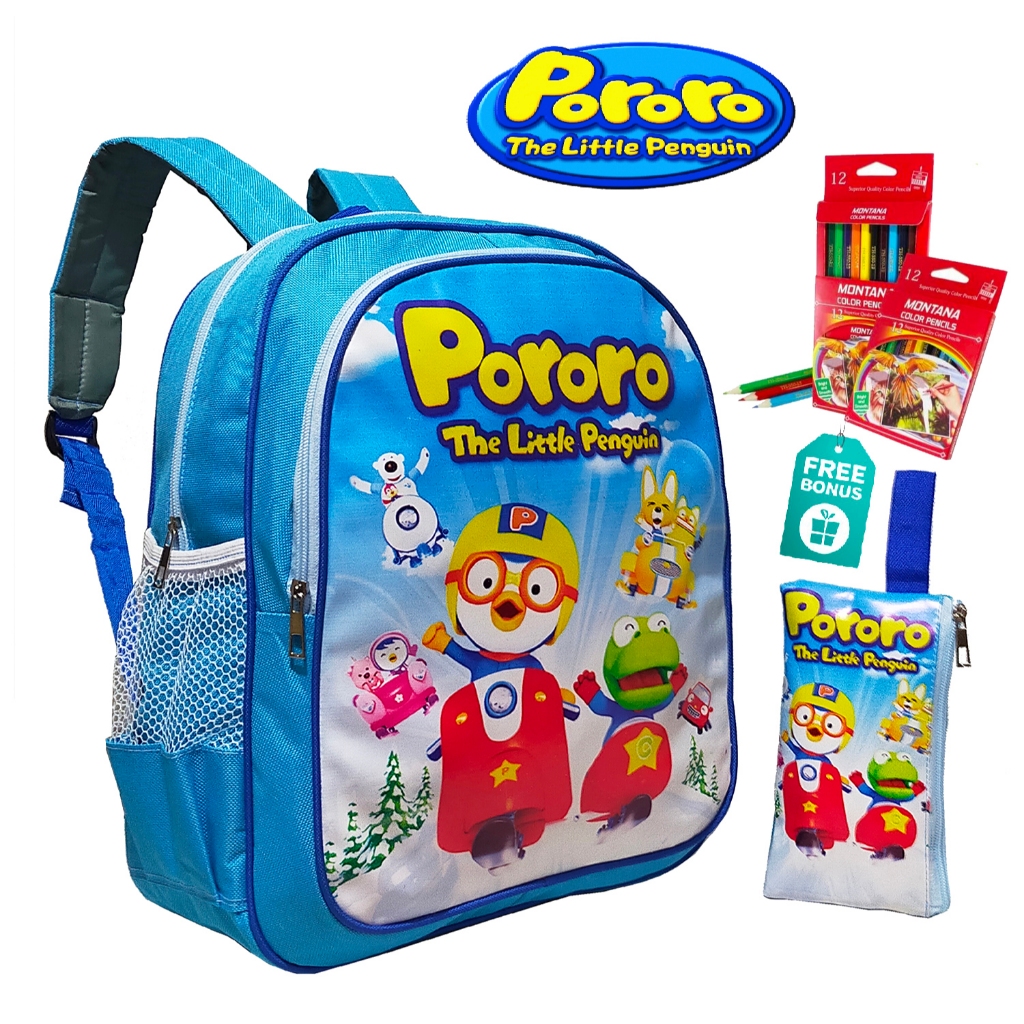 Pororo Character FREE Kindergarten /SD School Backpack (Pencil Case ...