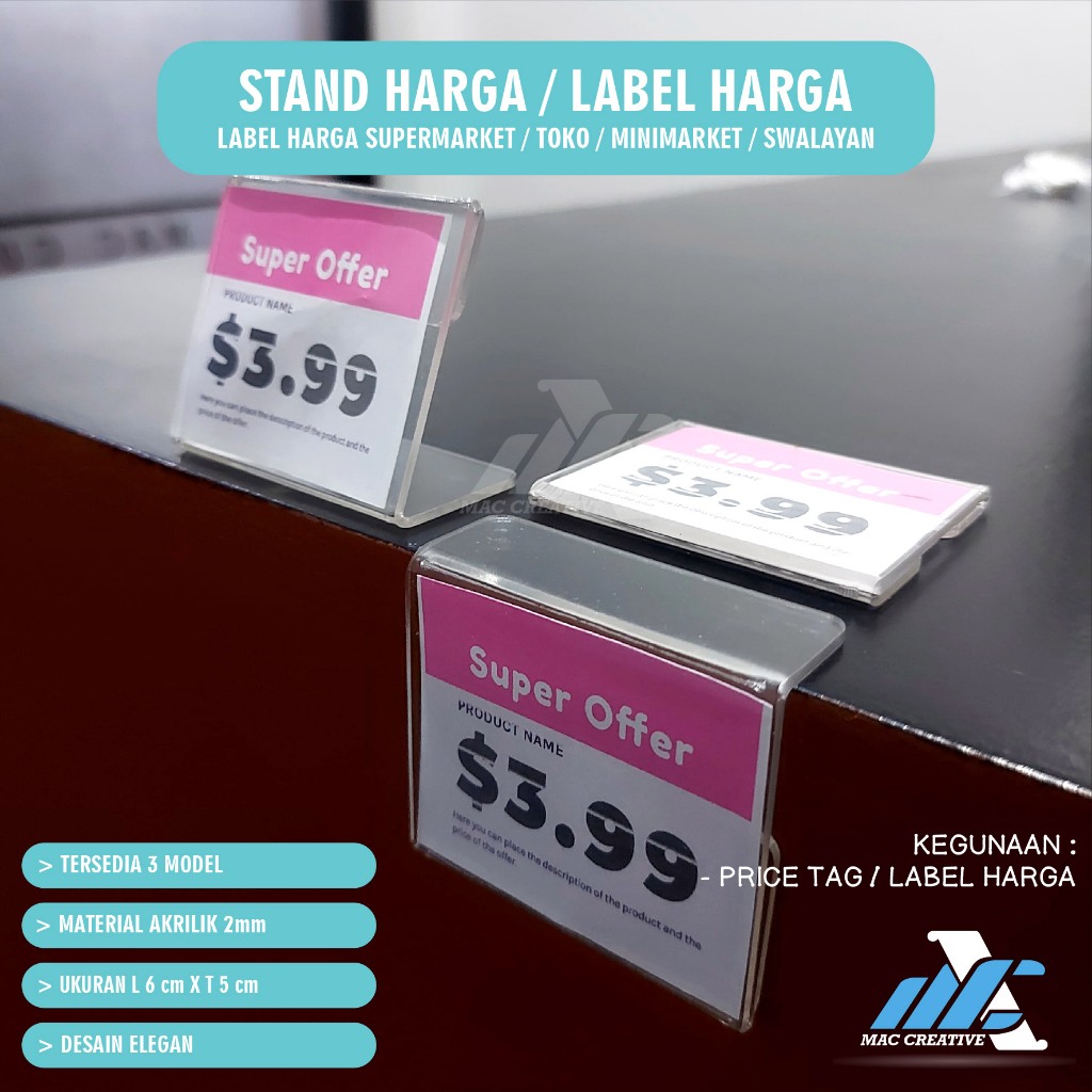 Acrylic Price Display Label/Acrylic Product Price Tag/Minimarket Slip ...