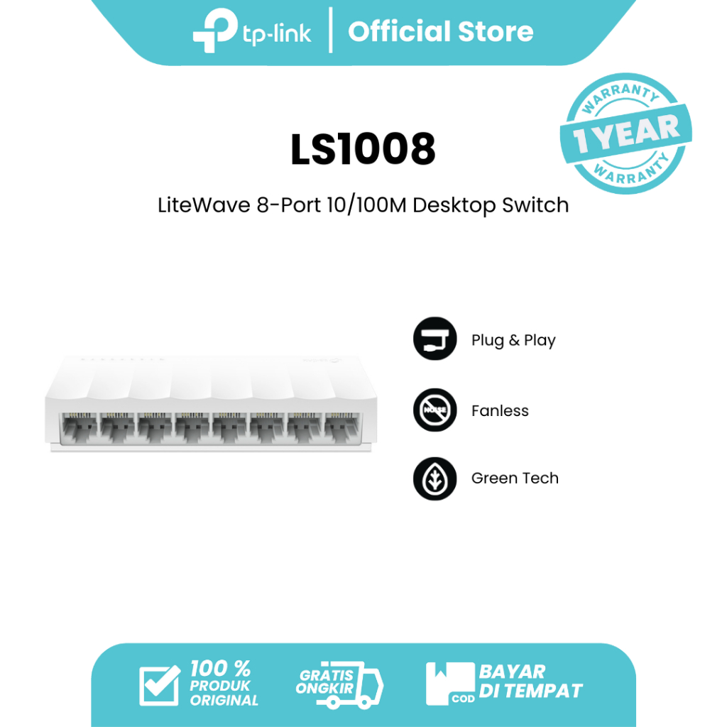 Tp-link Desktop switch LS1008/LS1008G 8-port 10/100Mbps 10/100/1000Mbps Desktop switch hub ...