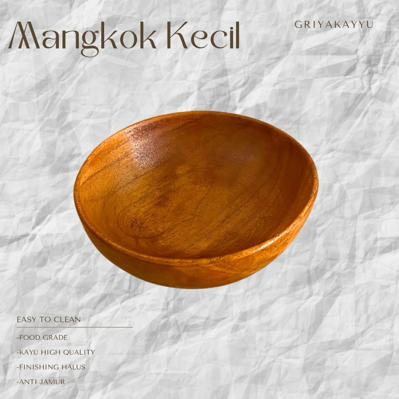 KAYU Small Bowl diameter 12 Mahogany Teak Wood Soup sambal Container ...