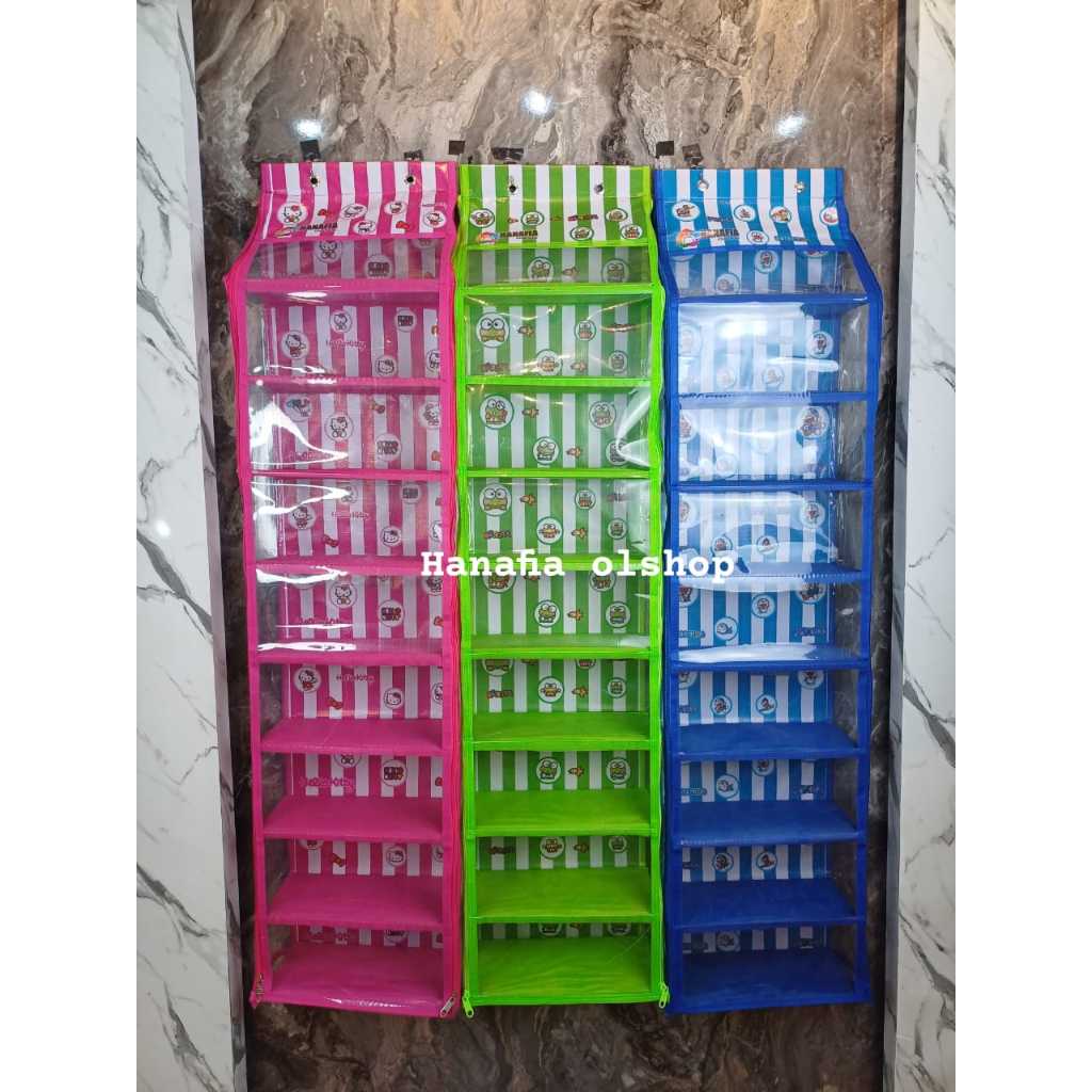 Hanafia THICK JUMBO CHARACTER HANGING SHOE RACK FULL ZIPPER TRIPLEX ...