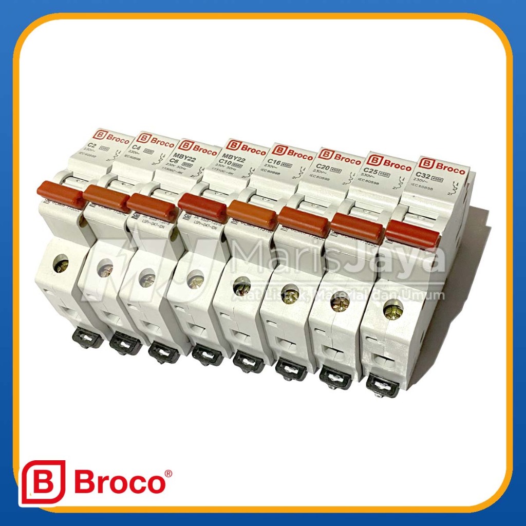 MCB BROCO 1 Phase (2A/ 4A/ 6A/ 10A/ 16A/ 20A/ 25A/ 32A) | Shopee Malaysia