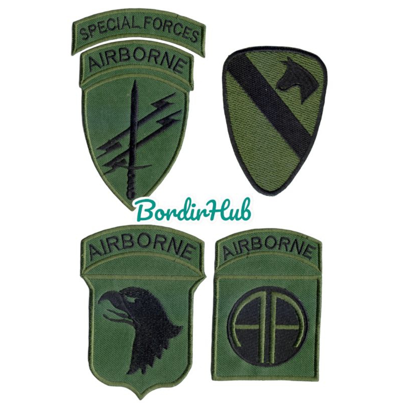 Army airborne special force embroidered patch with cavalry logo ...