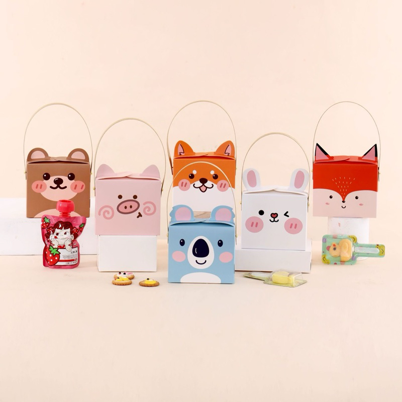 (MIN 5pcs) mini gift box animals, Cute Animal Theme mini party favors ...