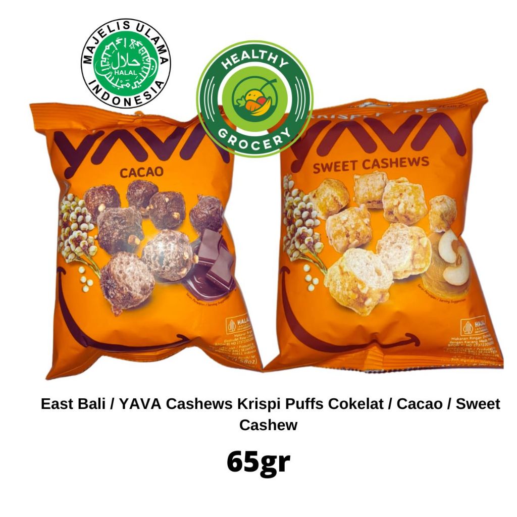 East Bali/YAVA Cashews Crispy Puffs Mente Sweet/Chocolate 45gr | Shopee ...