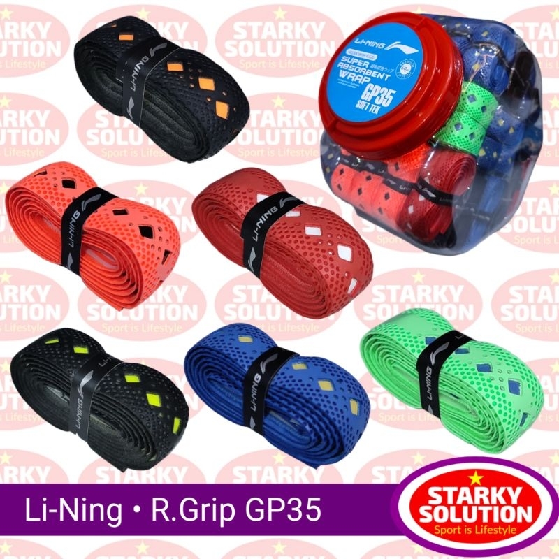 LINING GP35 Soft Tek Rubber Grip Original GP 35 Badminton Tennis Racket ...