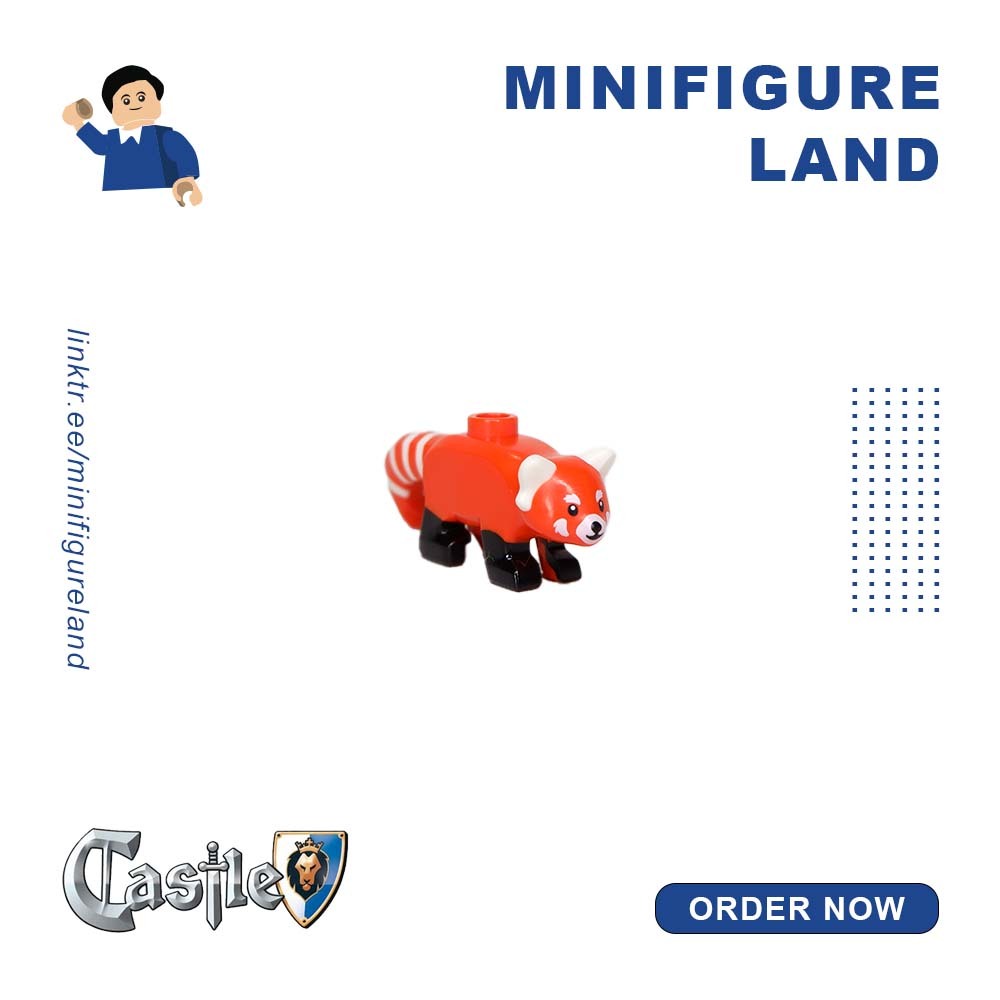 Lego Castle - Reddish Orange Red Panda with Black Legs, Eyes and Nose ...