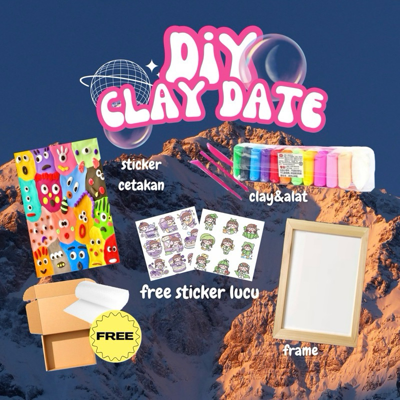 DIY CLAY DATE | IDE DATE CLAY | FRAME CLAY KIT 1 SET | CLAY IN FRAME ...