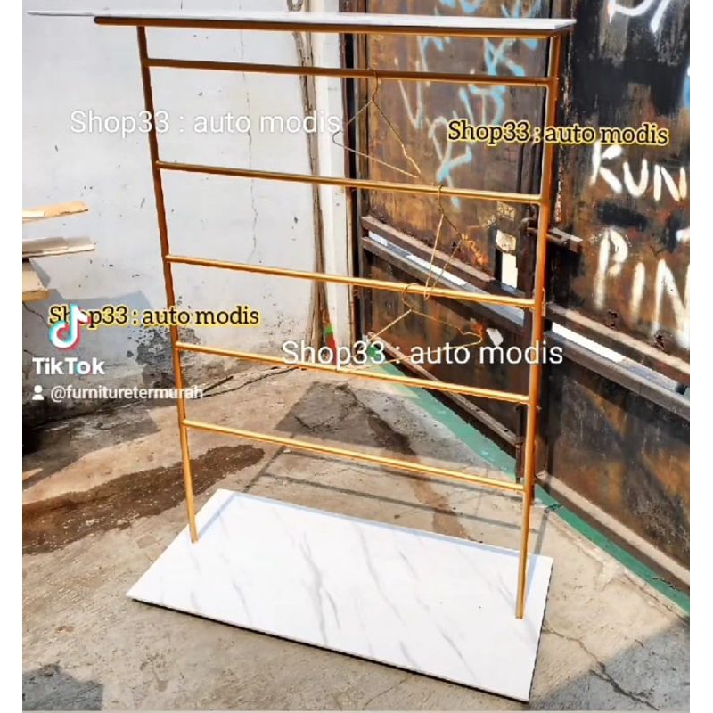 GANTUNGAN Hijab Goals 5-level Veil Rack Stacking Gold Disassembly Iron ...