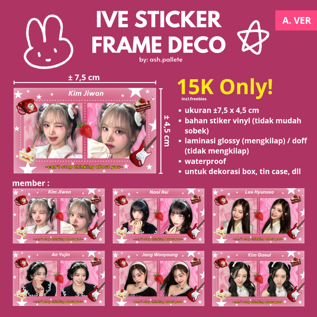 (6Pcs) Ive STICKER FRAME DECO | Shopee Malaysia