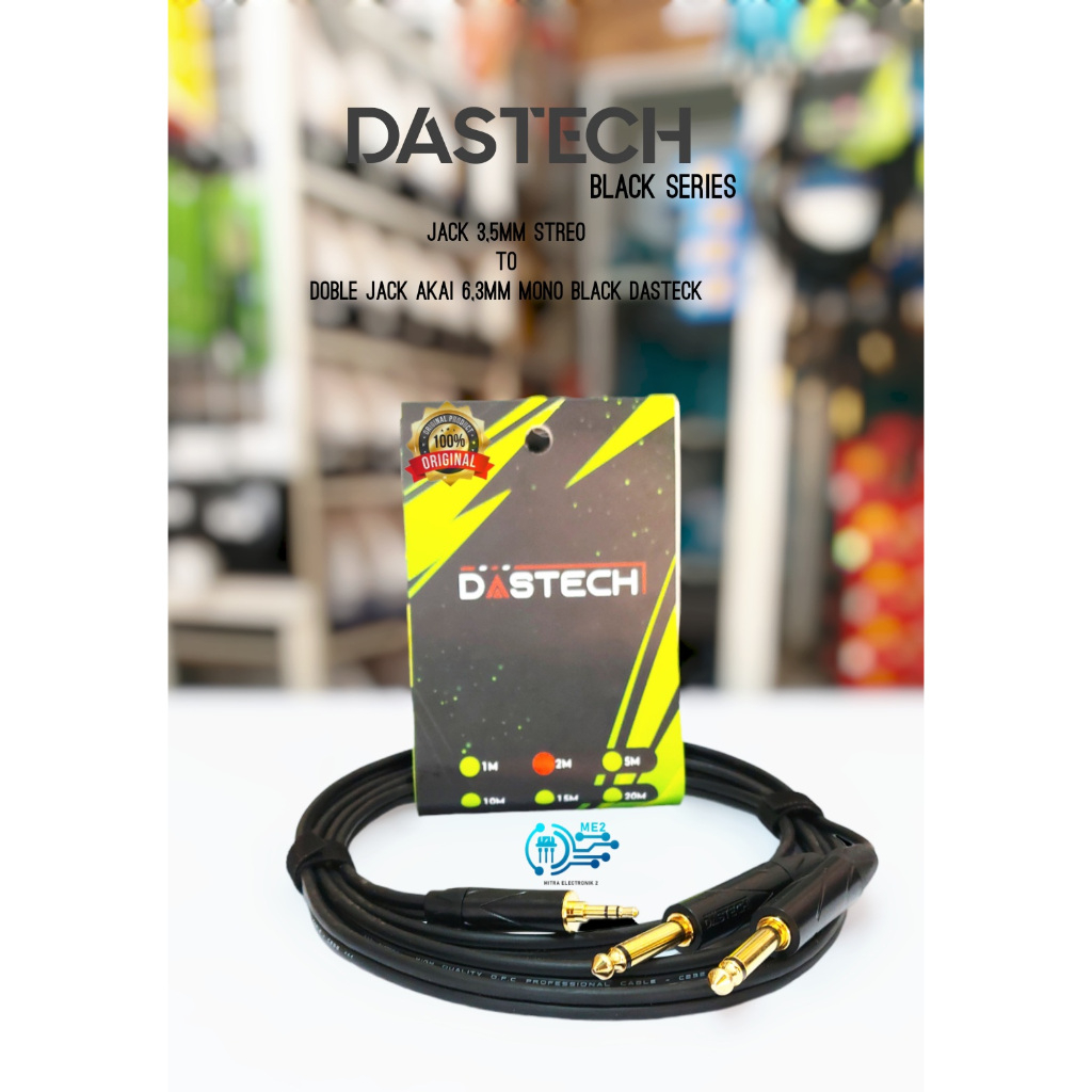 Stereo Mini Jack 3,5mm HP To Dual Double Jack Akai 6,3mm Black Dastech ...