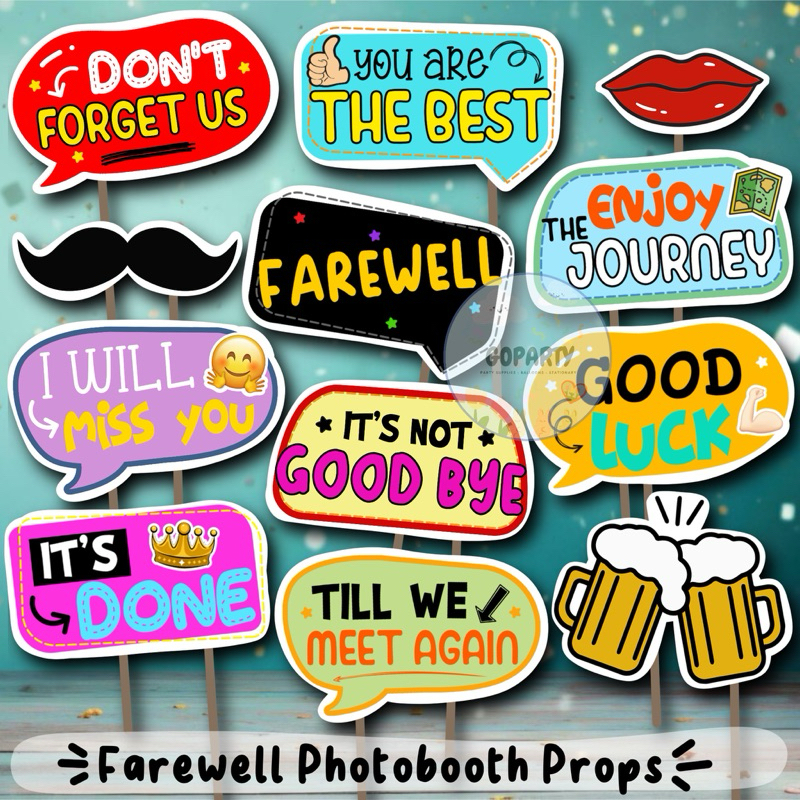 FAREWELL GOODBYE TREATMENT PHOTOBOOTH PROPS PHOTO STICK DECORATION ...