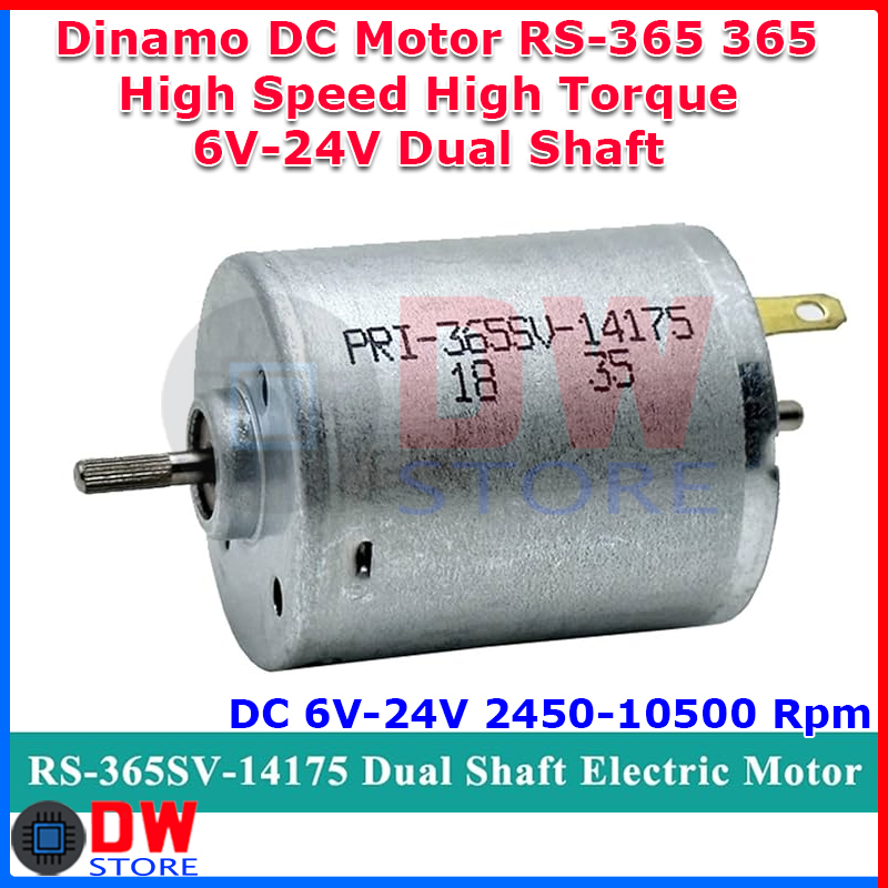 Dynamo DC Motor RS365 RS 365 DC 6V-24V Mid RPM Speed High Torque Dual ...