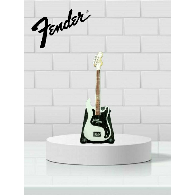 PUTIH Miniature BASS Guitar MINI (11cm) FENDER STRATOCASTER White Color ...