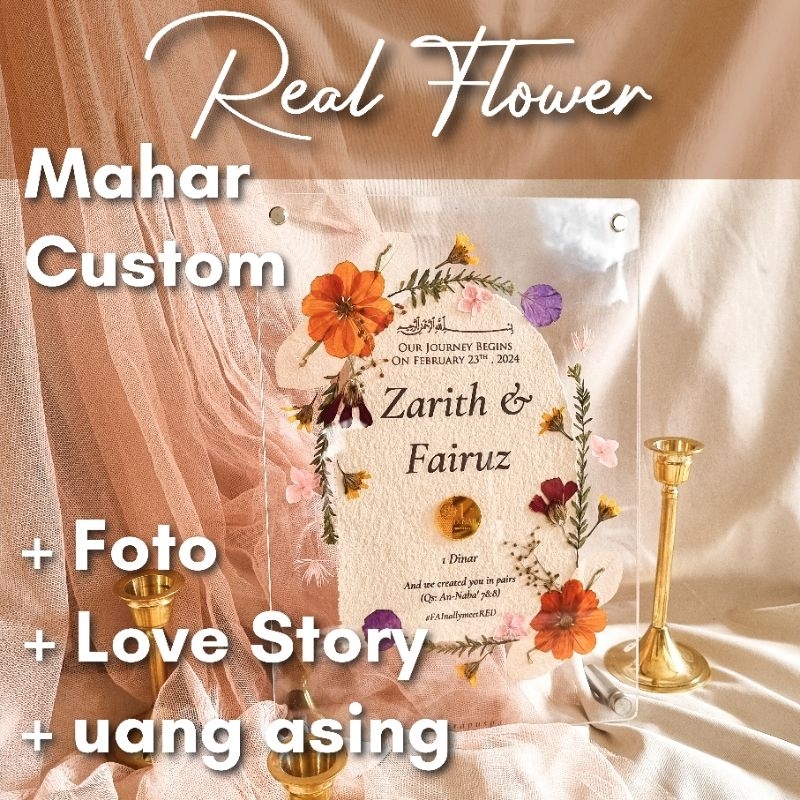 Mahar Frame A4-BACKGROUND acrylic wedding Frame acrylic hantaran dowry ...
