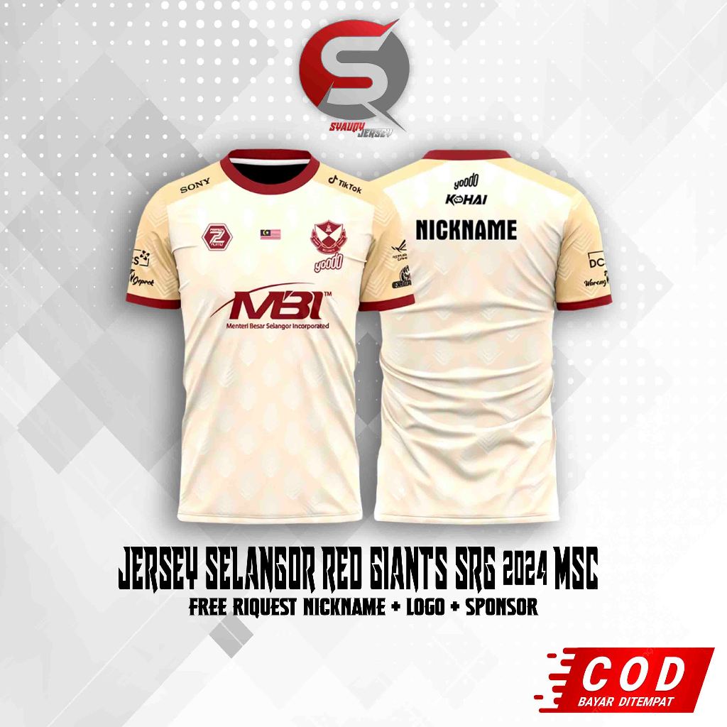 Selangor Red Giants Yoodo SRG team malaysia T-shirt Jersey | Shopee Malaysia