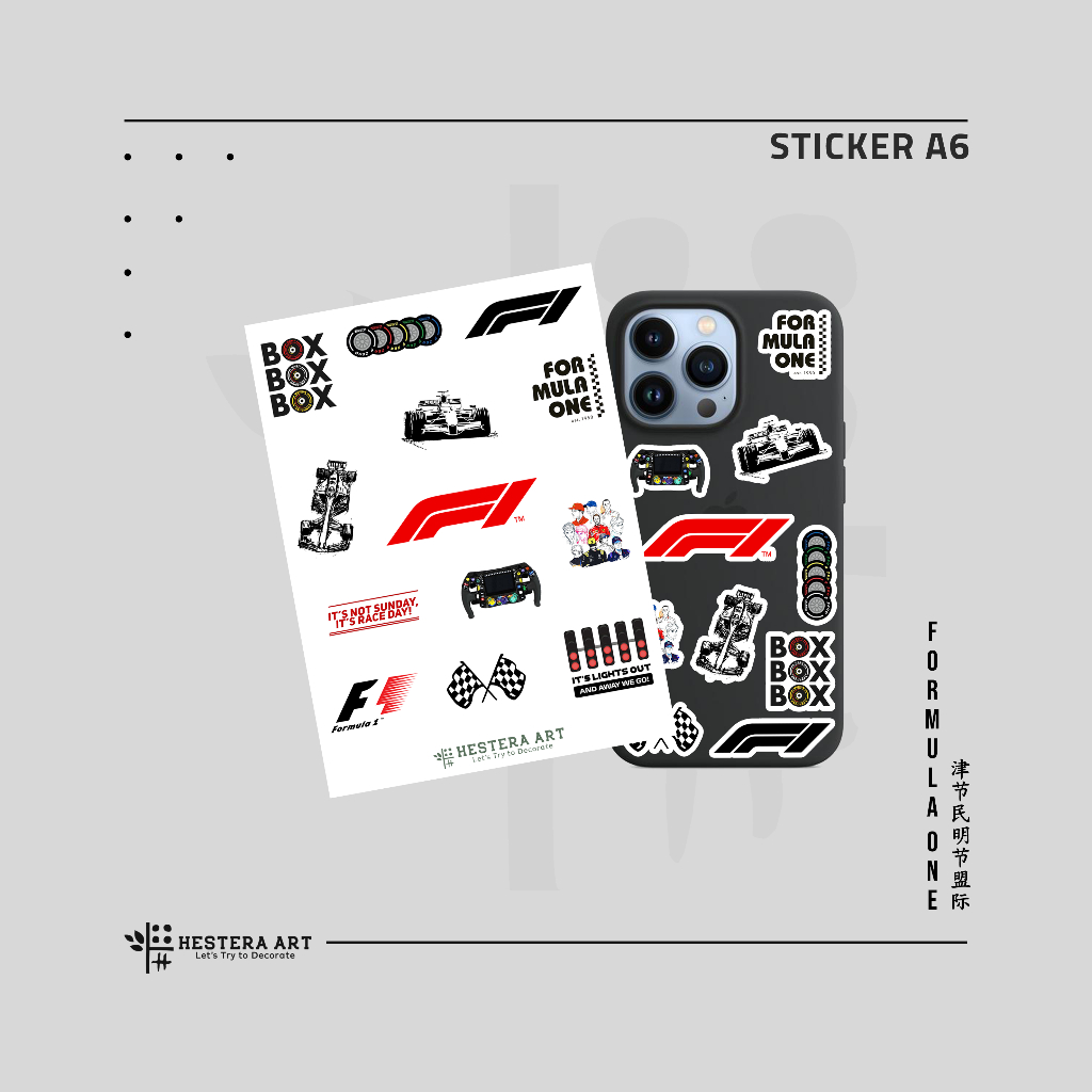 Sticker Pack A6 Kiss Cut F1 Sticker Vinyl Laminate Doff | F1 Formula ...