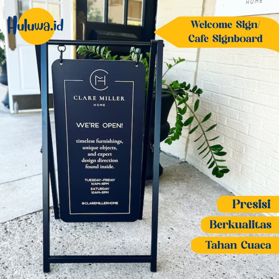 Welcome Sign / Cafe Signboard / Open Hours / Floor Standing Sign ...