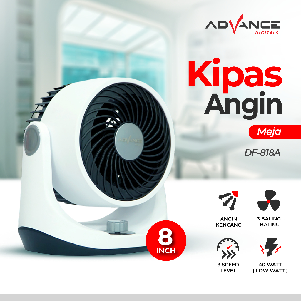 Advance Fan DF-818A Table Fan 8 inch 1800 Rotation Top And Bottom 1 ...