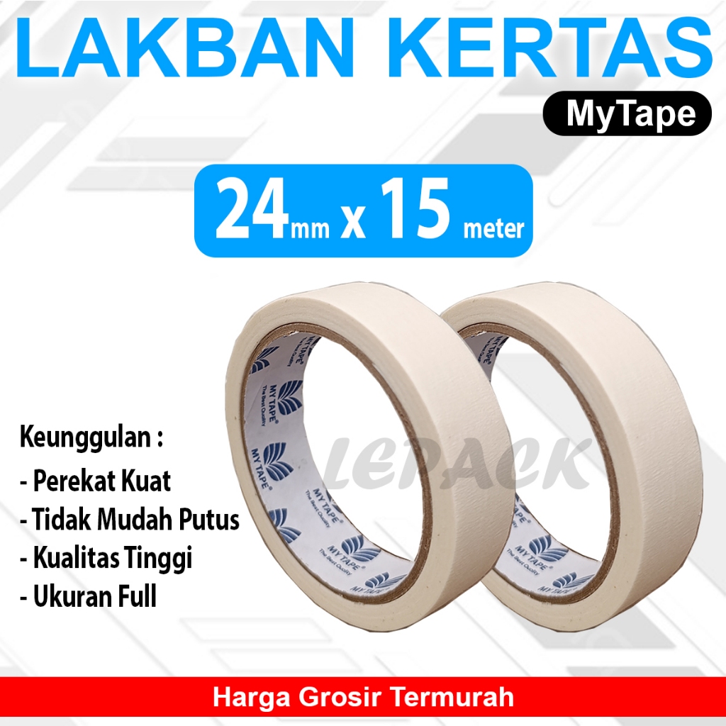 Paper Duct Tape 24mm x 15 meters Masking Tape Marking Duct Tape (PCS ...