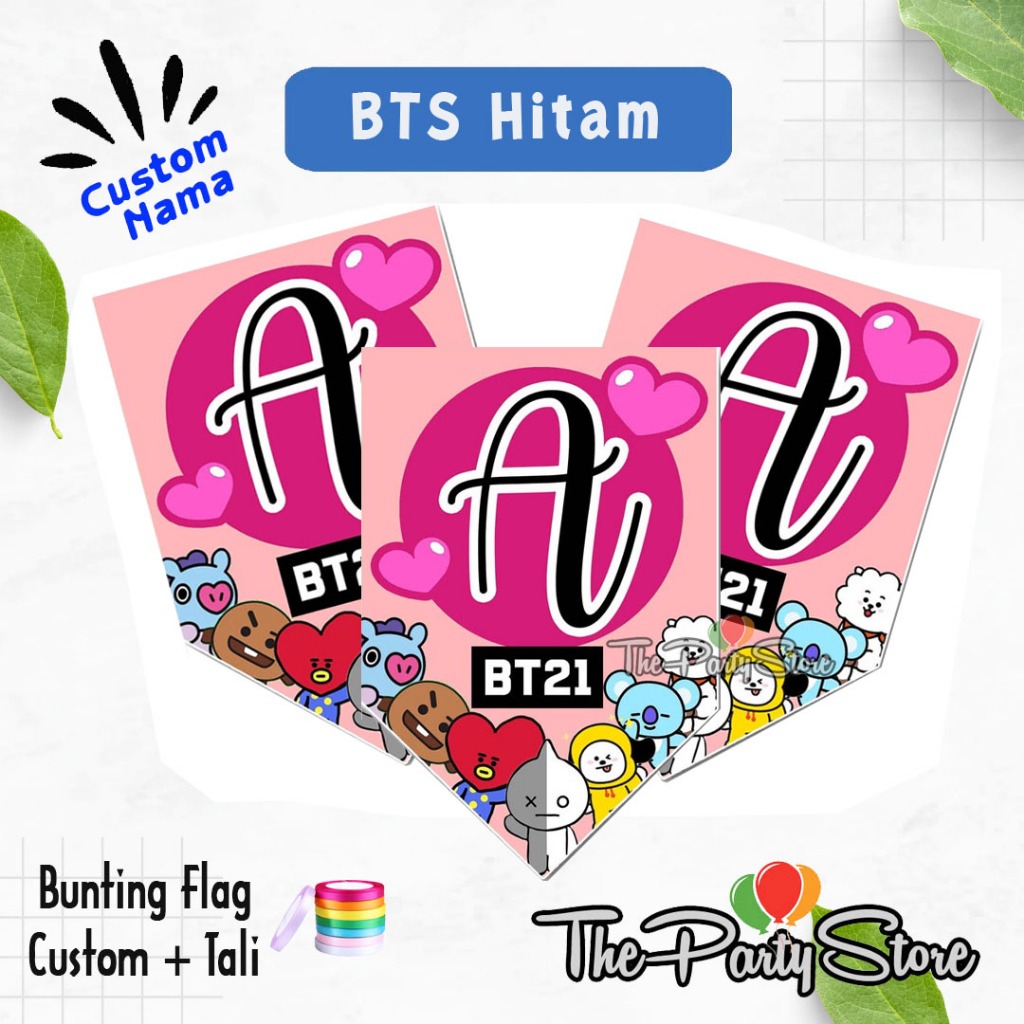 Bts 21 Character Bunting Flag Happy Birthday Banner / Custom Letters ...