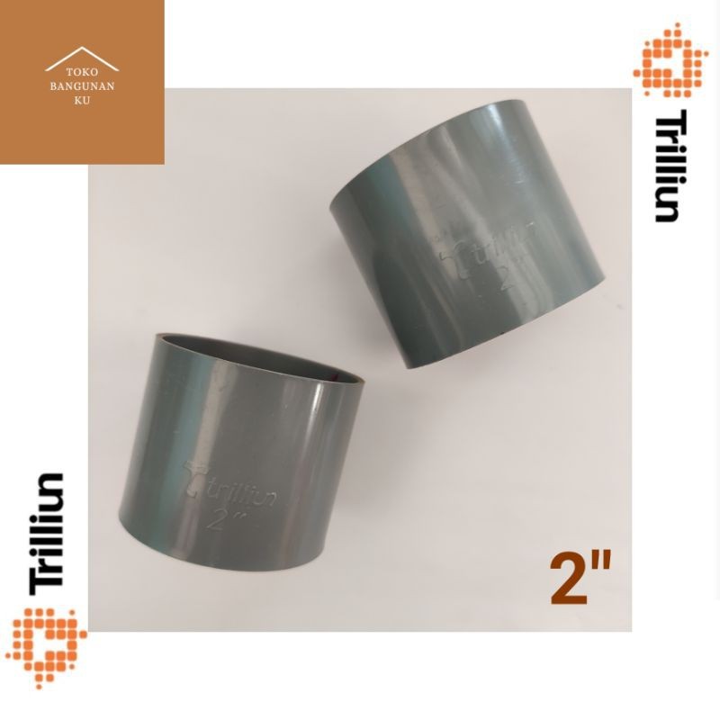Trillion PVC Pipe Sock Straight Connection 1 1/4", 1 1/2", 2" 2 1/2, 3 ...