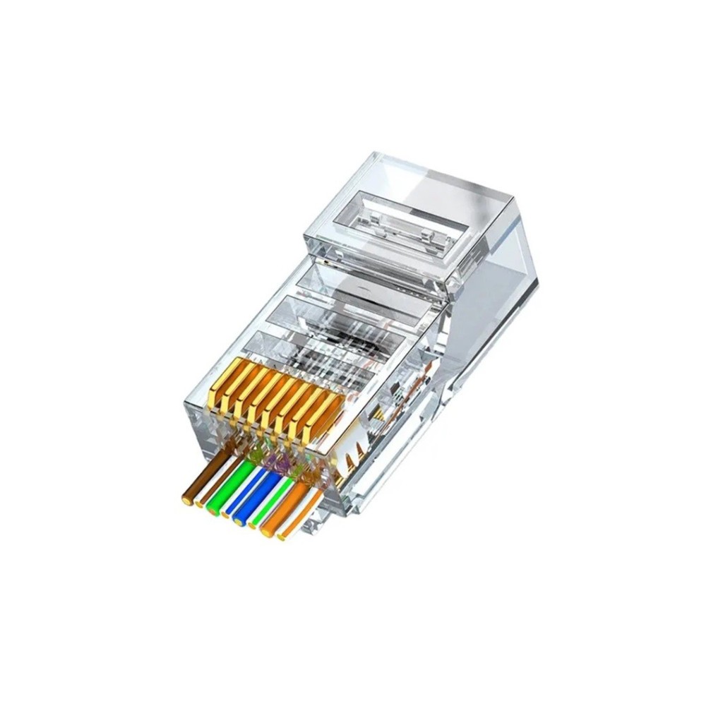 Anti-Fail RJ45 Connector mmp Cat5/6 EZ Gold 1 pack contains 50 pcs ...