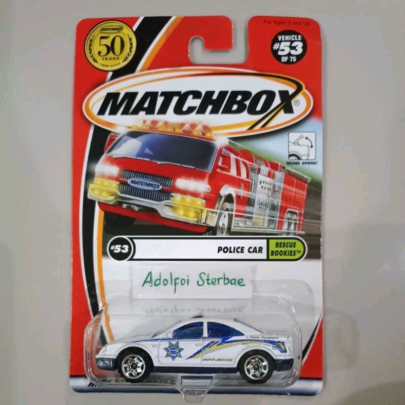 Matchbox police car rescue rookies trunk opens 50 years 53 special ...