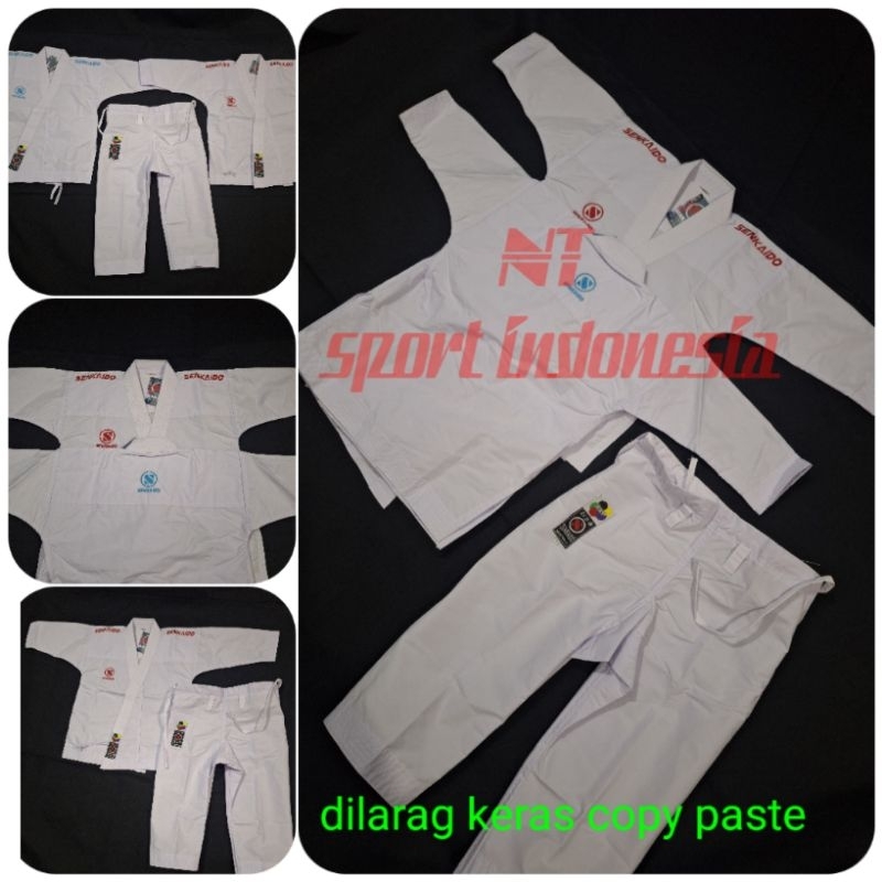 MERAH Karate shirt words// combo// senkaido logo red//blue muvon ...