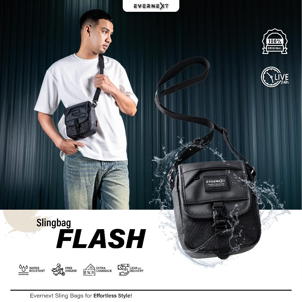 Evernext - Men's Waterproof Sling Bag Flash Men's Sling Bag Waterproof ...
