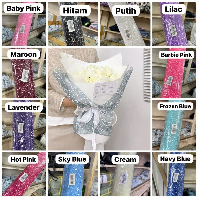 Snow TILE FABRIC BOUQUET PAPER sold per ROLL 50 cm x 3,7 m | Shopee ...