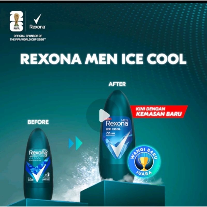 Rexona ICE COOL MEN ROLL ON 45ml EXPIRED 2026 | Shopee Malaysia