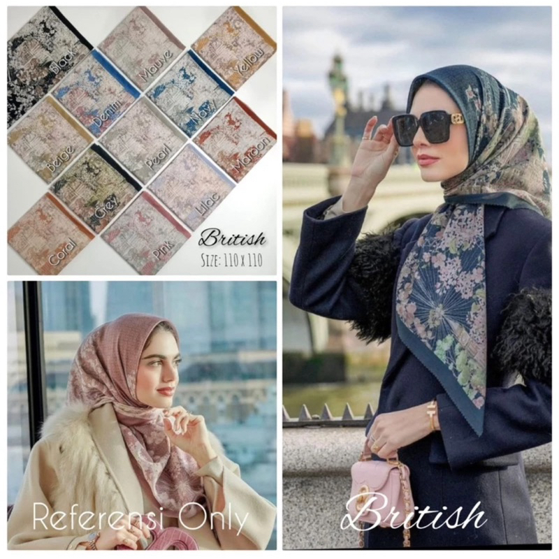 Hijab Button British Series With Pin B Pouch/Hijab Button British ...