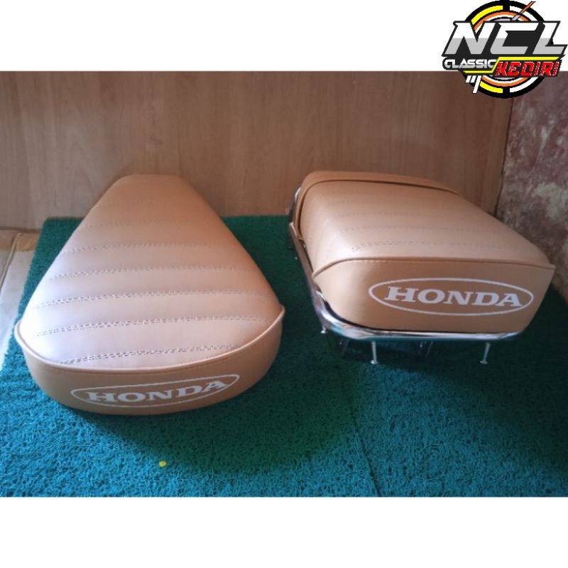 Honda C70 C50 FUL SPLIT SEAT SET BROWN LINE MOTIF NEW MODEL | Shopee ...