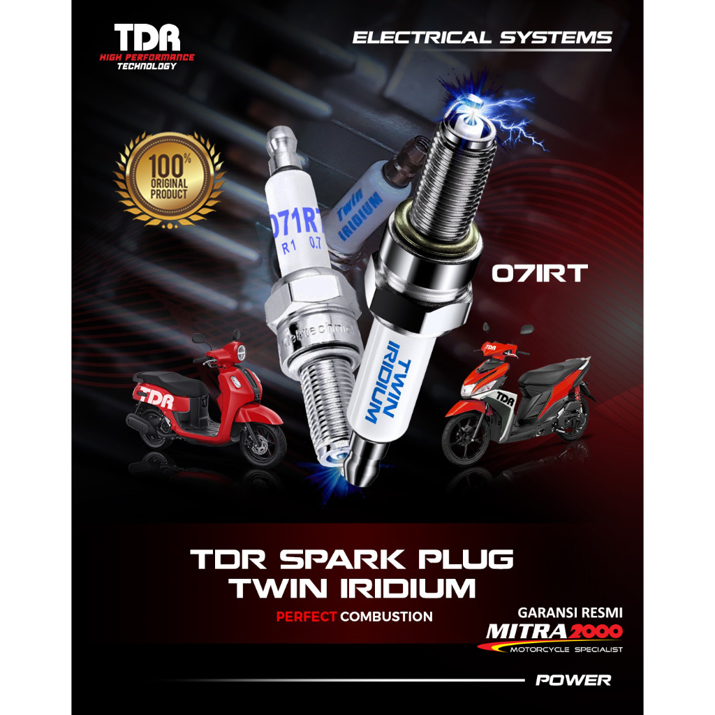 TDR Spark Plug (Bus) Twin Iridium 071RT FORCE JUPITERZ1 SOULGT MIOJ X ...