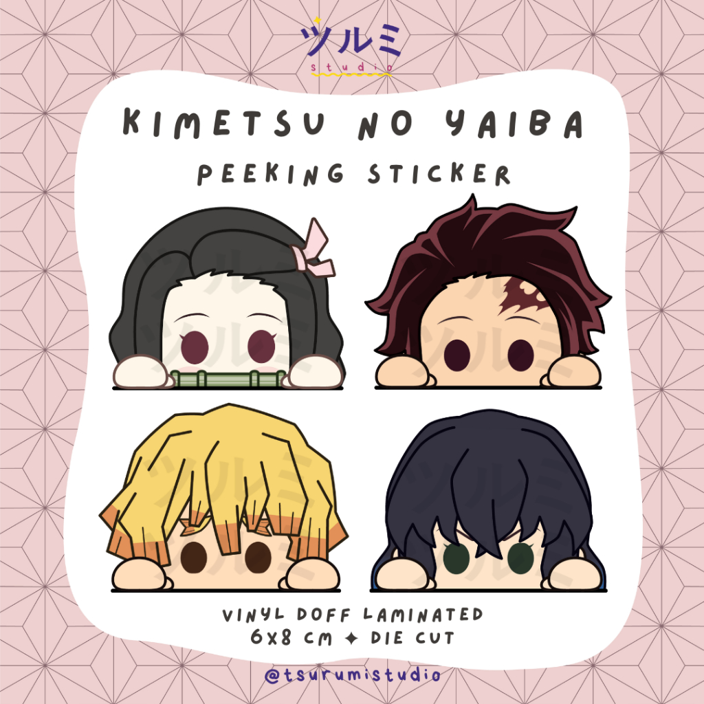 Demon Slayer: Kimetsu No Yaiba Chibi & Peeking Sticker/Peeker Sticker ...