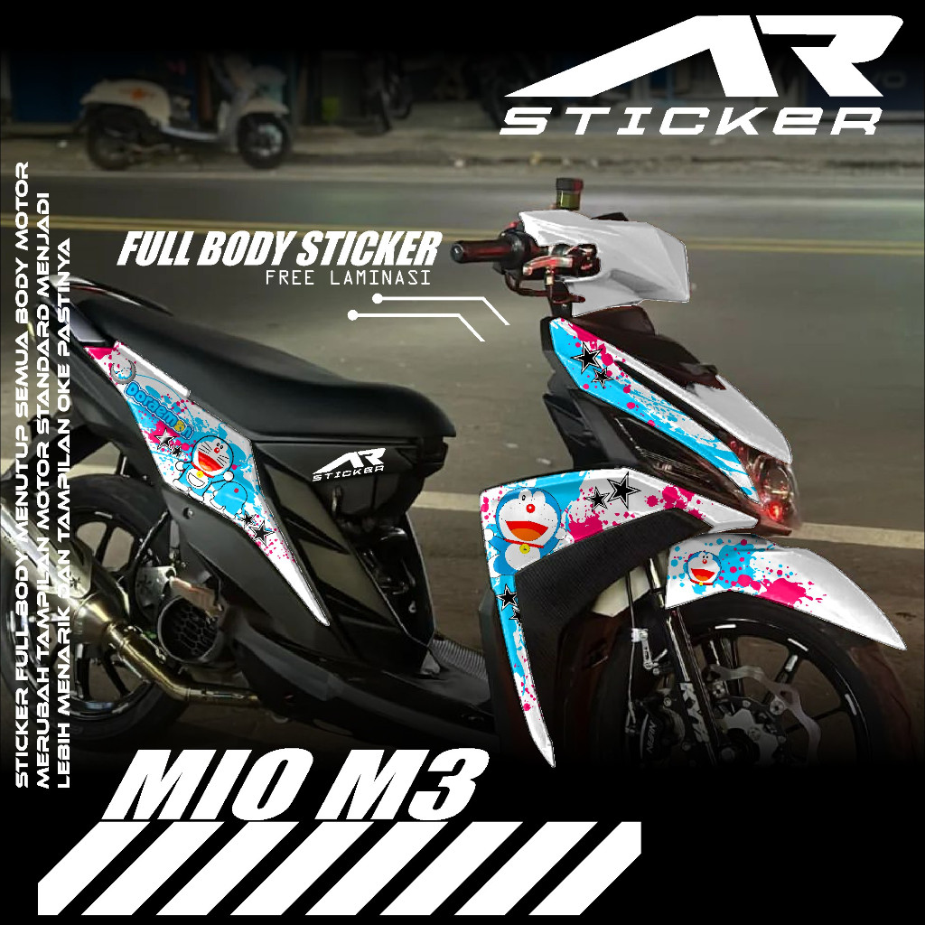 Mio M3 125 MIO Z Full Body Decal Sticker - Doraemon Design Racing ...