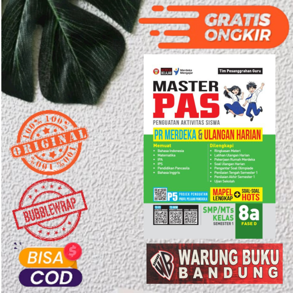 Independent HOMEWORK PAS MASTER BOOK & DAILY TESTS FOR SMP/MTs CLASS 8A ...