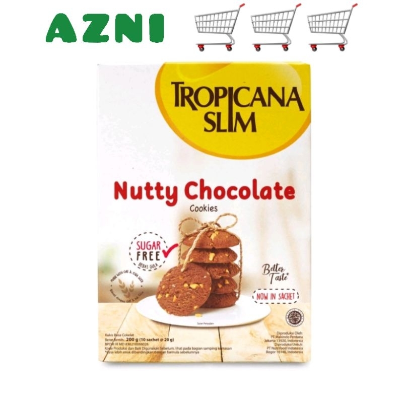 Tropicana Slim Nutty Cookies Chocolate 200gr - Low Calorie Diet Biscuit ...