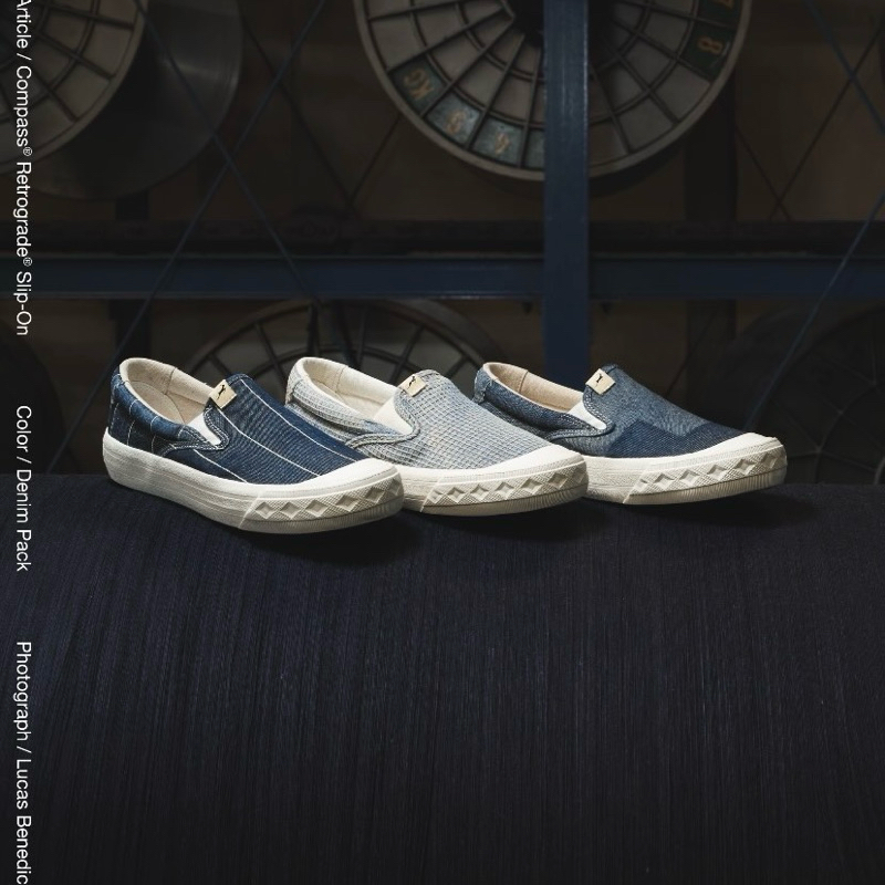 [ORIGINAL] Compass SLIP-ON WASHED DENIM PACK / KAWUNG BLACK / CAMEL ...